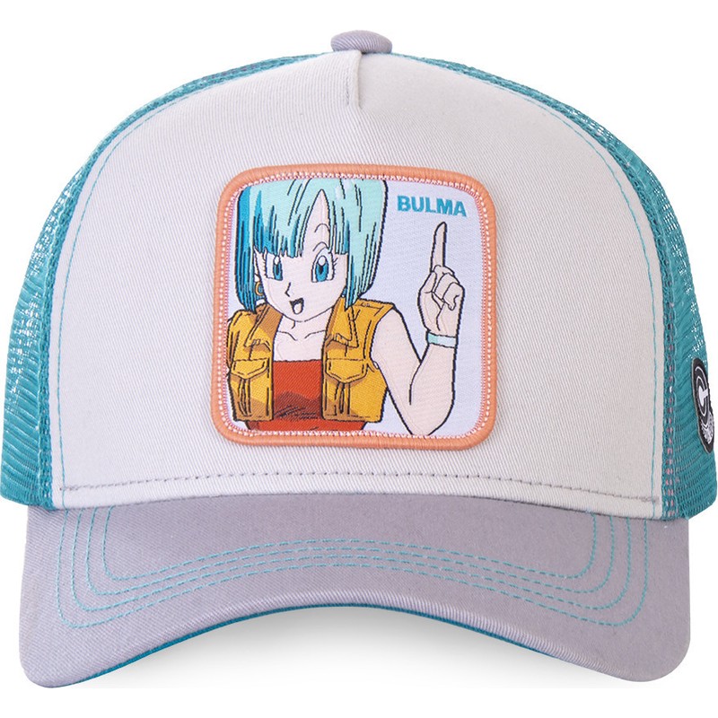 Capslab Bulma BUL1 Dragon Ball White, Blue and Grey Trucker Hat ...